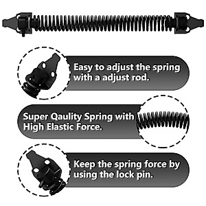 skysen 14" Fence gate Spring self Closing and Adjustable for Wooden or Vinyl Fence,Carbon Steel,Black(gate spring-14")