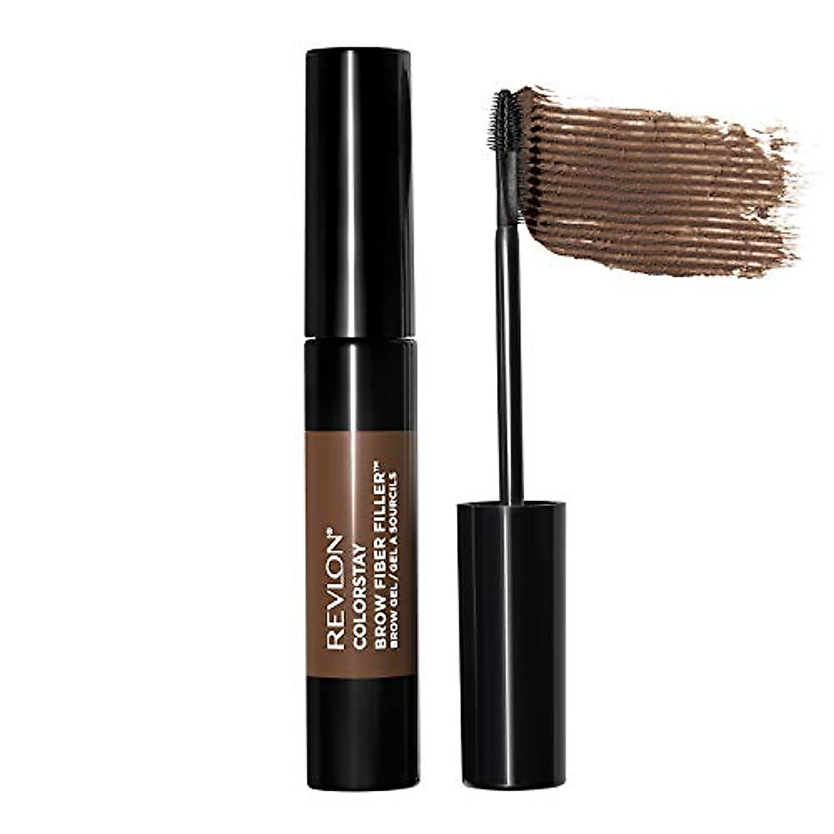 Revlon ColorStay Brow Fiber Filler, Longwearing & Volumizing Waterproof Eyebrow Gel, 303 Medium Brown, 0.23 fl. oz.