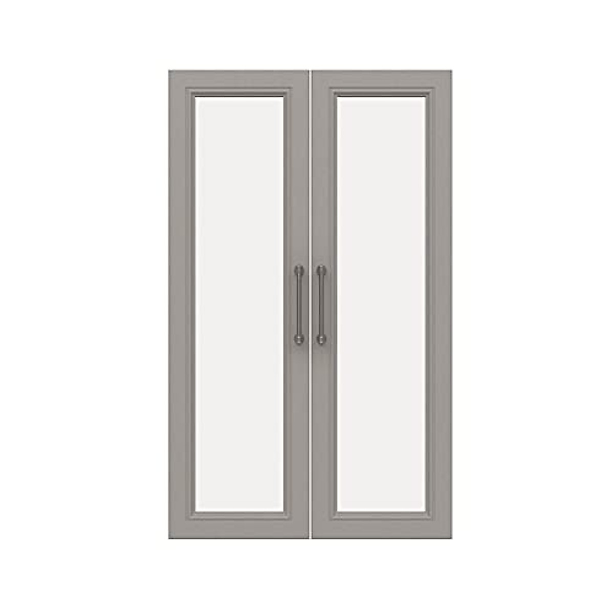 ClosetMaid Modular Storage Pair Set, 2 Glass Pane Doors, Wood Closet Organizer Shaker Style, Add On Accessory for Shelf Units, Taupe, Kit
