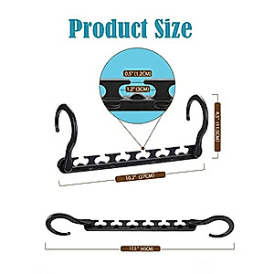Smartor Hangers Space Saving - Plastic, 10 Pack Magic Hangers, Closet Organizers and Storage for Clothes Organizer, Hanger Organizer, Closet Hangers, Space Saver Hangers as Dorm Essentials(Black)