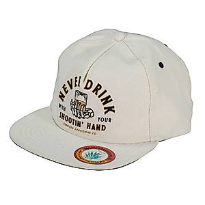 Sendero Provisions Co. Shootin Hand Hat Screen Printed Strapback Cap Off-White, One Size