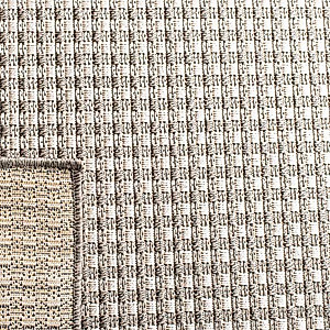 SAFAVIEH Lakeside Collection 6'7'' Square Beige/Taupe LAK250B Indoor/ Outdoor Non-Shedding Easy scrubbing Patio Backyard Porch Deck Mudroom Area-Rug