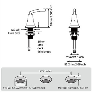 RKF Faucet- Replacement Lever Handles with Valve Faucet Accessory Faucet Parts Faucet Kit Brushed Nickel B023