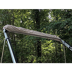 Replacement Bimini Top Canvas with Boot, Beige, 10' Long x 8.5' Wide, 16oz, by Cypress Rowe Outfitters, 4 Bow, fits 97"-103" Width
