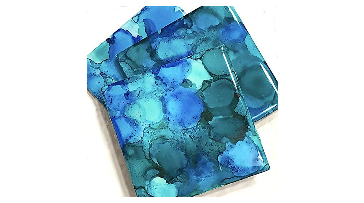 Pixiss Blue Alcohol Inks Set - 5 Rich Shades for Art