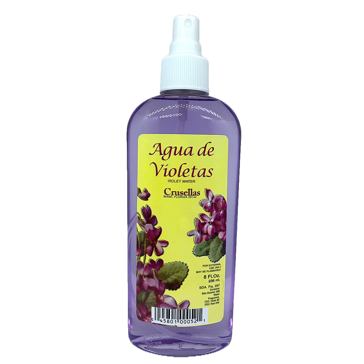 Agua de Violetas (Violet Water) Pump Spray 8 Fl. Oz.