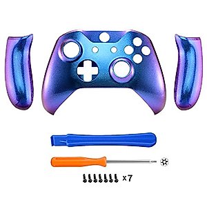 eXtremeRate Chameleon Top Shell Front Housing Faceplate Replacement Parts with Side Rails Panel for Xbox One X S Controller