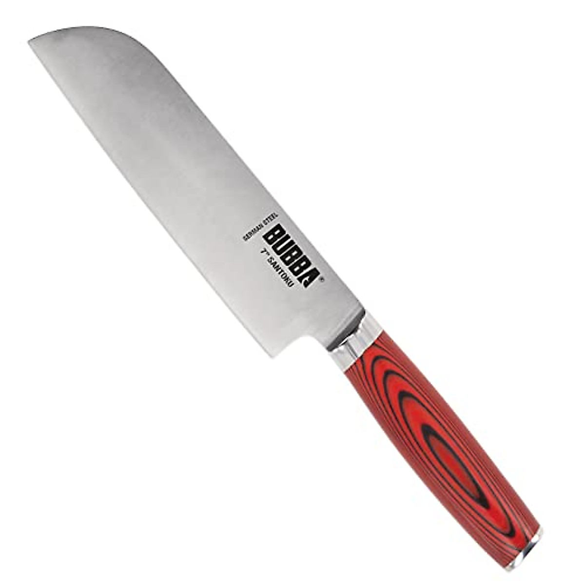 BUBBA Kitchen Series 7" Santoku Knife, an all-purpose kitchen knife for produce, veggies, fish or meat with a premium German Steel Blade for all your kitchen needs