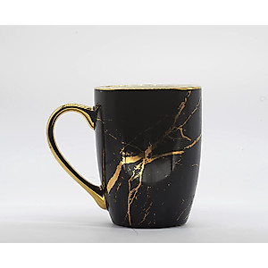 Set of Golden Marble White and black coffee mug ceramic tea cup for men women Christmas gift Perfect for Coffee, Cappuccino, Tea, (WHITE & BLACK)