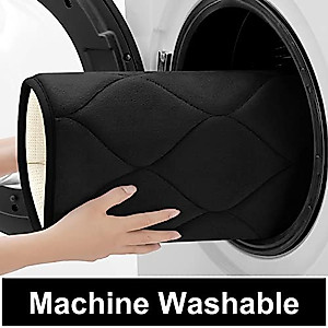 Colorxy Memory Foam U-Shaped Toilet Rugs, Ultra Soft & Non-Slip Bathroom Rugs, Water Absorbent and Machine Washable Toilet Bath Mat, Commode Contour Bath Rugs for Toilet, 24''x20'', Black