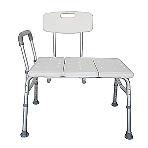 Winado Tub Transfer Bench for Bathtub with Backrest & Padded Armrest, Supports up to 330 lbs Aluminium Alloy Bath Chair Seat, White