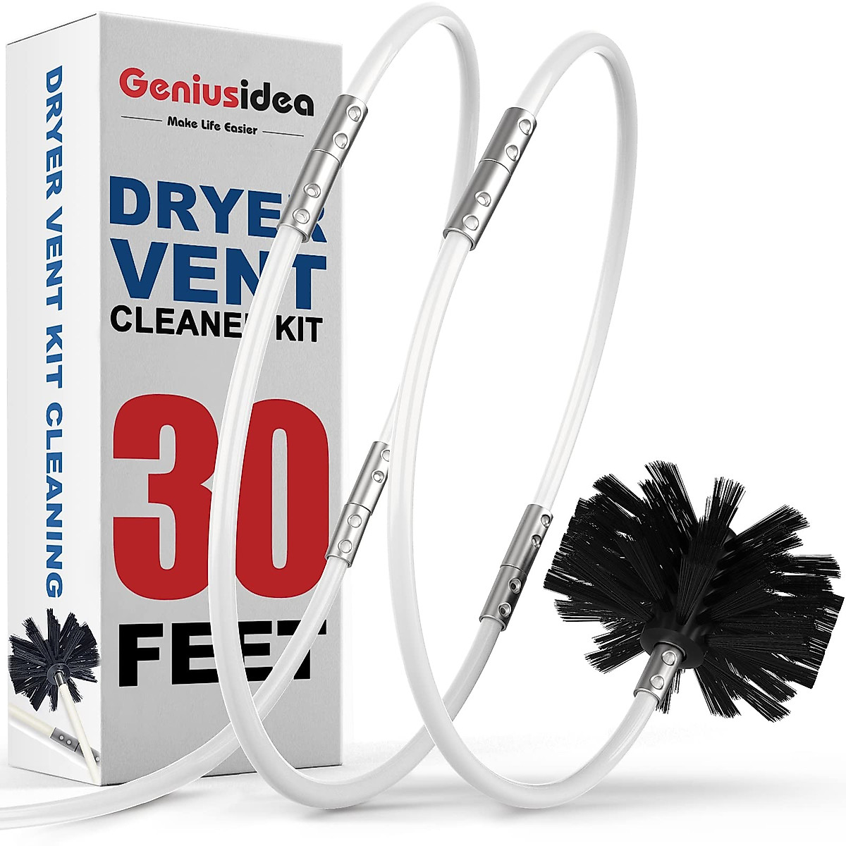 2 Pack Dryer Vent Cleaner Kit Lint Remover Brush Dryer Lint Brush Vent Trap Cleaner Tools Long Flexible Refrigerator Coil Brush