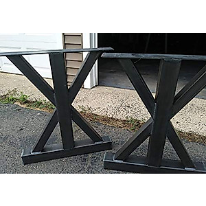 Metal Table Legs,Trestle Table Style,Raw Clear Coated,Industrial Finish,Custom Sizes,Handmade In U.S.