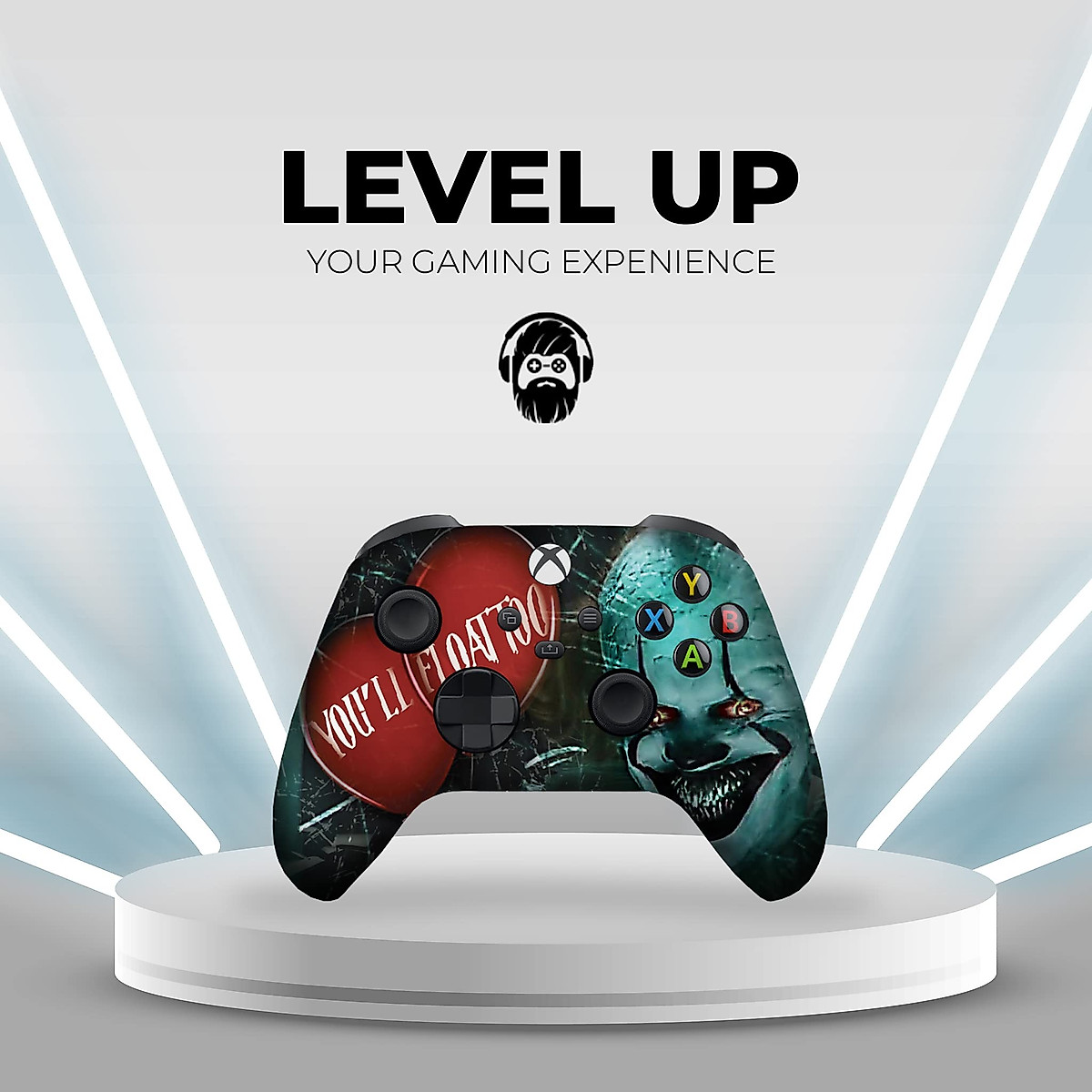 DreamController Halloweenn It Pennywise Custom X-box Controller Wireless compatible with X-box One/X-box Series X/S Proudly Customized in USA with Permanent HYDRO-DIP Printing (NOT JUST A SKIN)