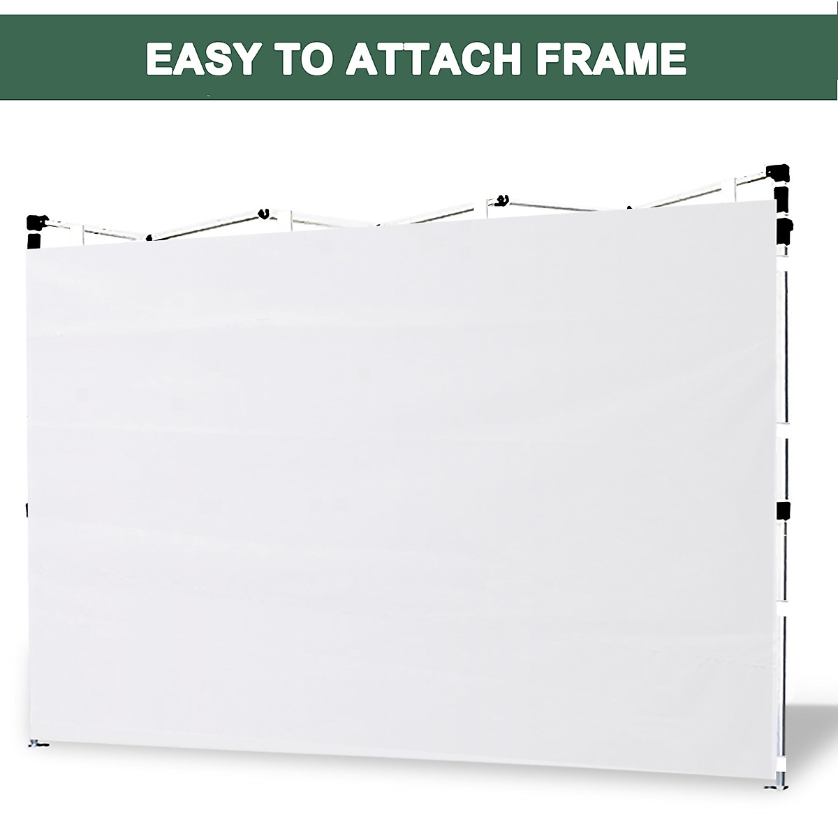 JANCANOPY 1 Piece Sidewall with Zipper for Outdoor Camping Canopy Screen Wall Outdoor sunwall for 10 x 10' Patio Gazebo and Tent,(White)