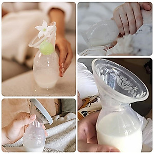 haakaa Manual Breast Pump 150ml with Flower Stopper, Silicone Lid & Silicone Strap Set Breastfeeding Essentials