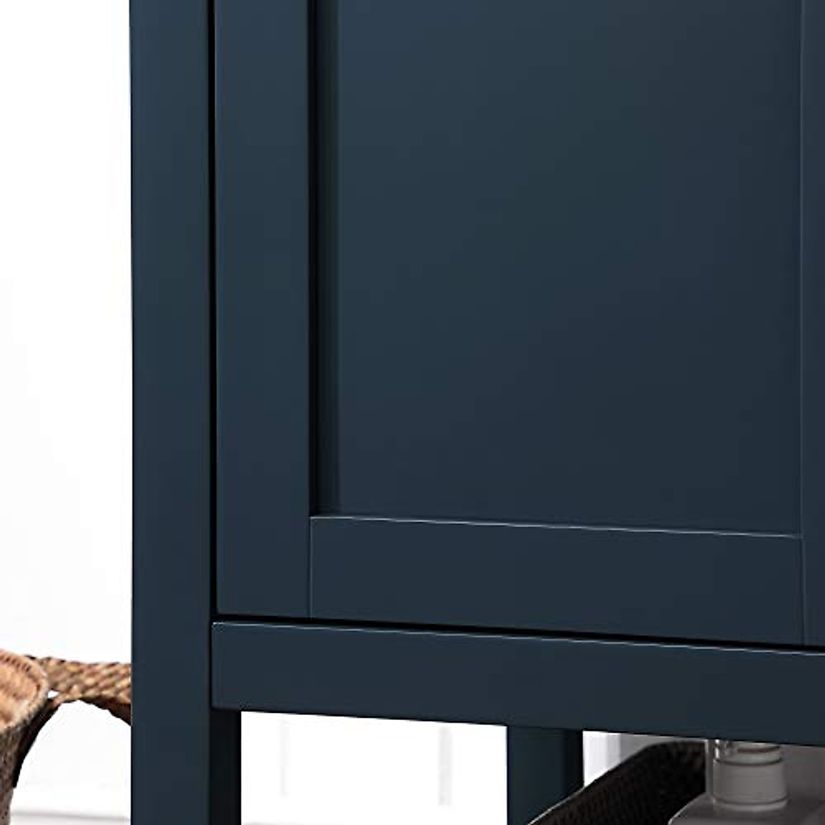 Ove Decors Stanley 42 inch Bathroom Vanity Combo Freestanding Bath Cabinet | Modern Single Sink with Cultured Marble Countertop | Backsplash Included, Midnight Blue