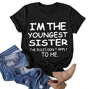 Shirt for Juniors Women's Top Letter Tshirt Short Sleeve Print Casual Women's T-Shirts Womens Bags,Coupons and Promo Codes Black-c