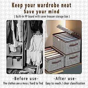 Ozeupeka foldable indoor clothes storage box with handles, large space closet closet storage storage box for clothes/jeans/skirts/shirts/T-shirts, 1PCS (7 Grids)