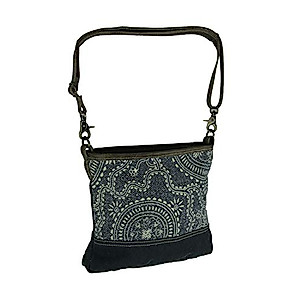 Myra Bag Navy Kilim Upcycled Canvas Shoulder Bag S-1320