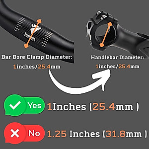 Rmiott 1 inch Rise 90mm Mountain Bike Handlebars Length 24.40inches/620mm Aluminum -Just Fits 25.4mm Stems- Rise 90mm Black