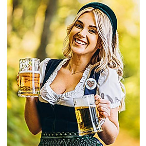 Oktoberfest Buttons Pins Bavarian Badges - Beer Festivities  Event Party Favors Supplies Decorations 48Ct