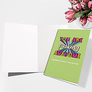 Funny Friendship Greeting Card, Rude Birthday Greeting Card for Friend Brother, Sarcastic, You’re Fucking Awesome