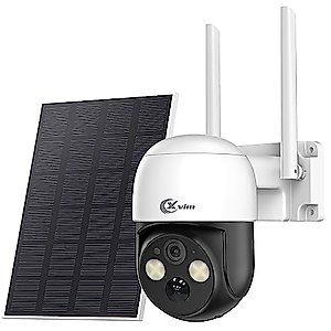 XVIM 4MP Solar Security Camera Wireless Outdoor, 2.5K HD Video, Home Security Surveillance Camera with Full Color Night Vision, 360°Pan/Tilt, 2.4GHz WiFi, PIR Detection, Remote Access & Live Alarm