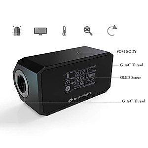 Bykski Water Cooling Digital Flow Meter Temperature Display