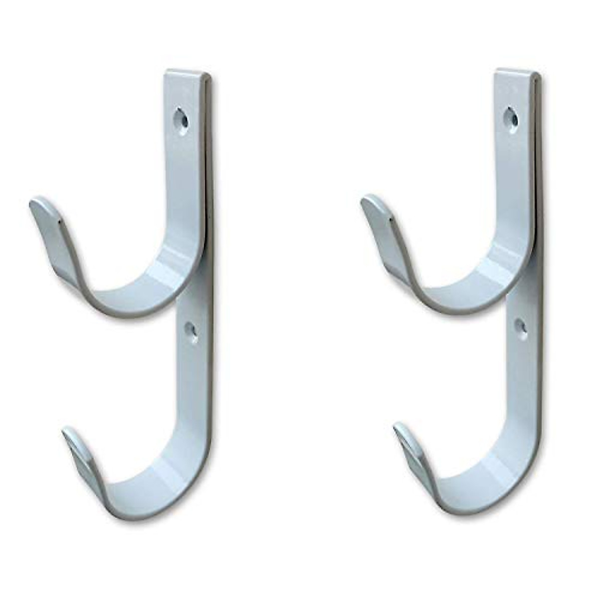 2 PCS Set Wide Pool Pole Hangers Heavy Duty Aluminium Holder Hooks with Screws Perfect Hook Holders for Swimming Pool,Telescopic Poles,Skimmers,Nets Brushes,Vacuum Hose,Garden Equipment Etc (white)