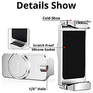 HAFOKO OM6 Metal Magnetic Phone Holder with Cold Shoe for Microphone Smartphone Tripod Mount Compatible for DJI OM 6 /OM 5/OM 4 Smartphone Handheld Gimbal Stabilizer Accessories