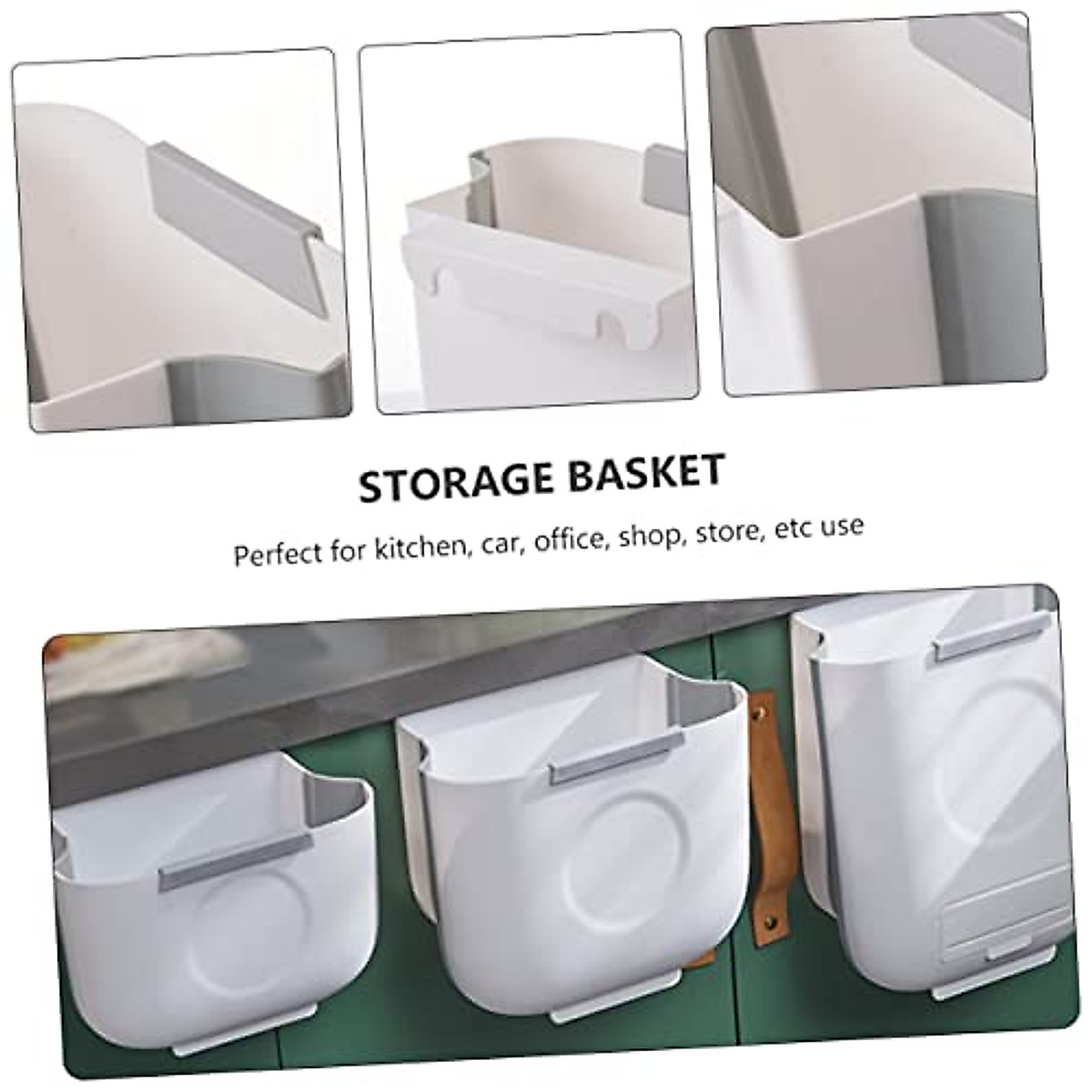 CUBTOL 1pc Under Trash Can Cabinet Bin Compost Storage Garbage Cupboard Home Bedroom Folding Mini Practical Door Waste Bins Container Hanging Mounted Foldable Office Over Sink L
