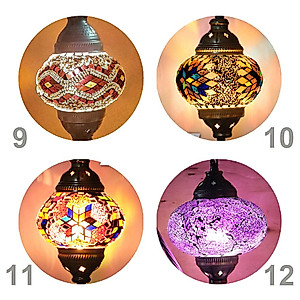 Asylove Customizable Turkish Mosaic Floor lamp,9 Globe Moroccan Standing Lamp, Tiffany Floor Lamp, Mosaic Lamp 5 inch Globe - Total Height 70 inch