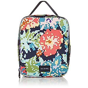 Vera Bradley Women's Recycled Lighten Up ReActive Lunch Bunch Lunch Bag, Happy Blooms Cross-Stitch, One Size