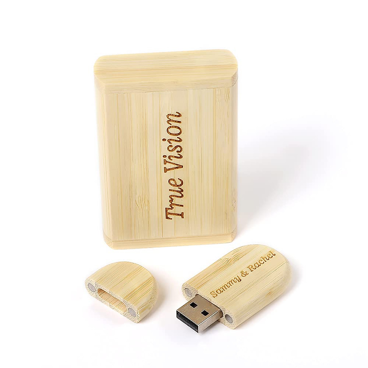 Customized Personalized U Disk 2G, 8G, 16G, 32G, 64G Logo Gift Commemorative Custom Logo Wooden USB Flash Drive, Personal Gift, Party Wedding (8G, Bamboo)