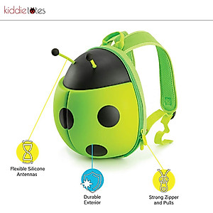KIDDIETOTES Ladybug Backpack for Toddlers, and Children - Perfect for Daycare, Preschool, Kindergarten, and Elementary School