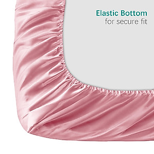 Satin Crib Sheets for Baby Hair, Fitted Sheet for Standard Crib Mattress, 2 Pack Ultra Soft Fitted Crib Sheet for Baby, Machine Washable, Grey and Pink