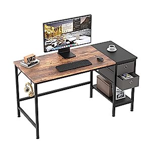 HOMIDEC Office Desk, Computer Desk with Drawers 47" Study Writing Desks for Home with Storage Shelves, Desks & Workstations for Home Office Bedroom