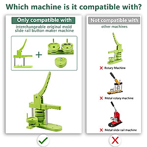 Happizza Button Maker Heart-Shaped Mold, Heart shape Interchangeable Die Mold Button Maker Mould Suitable for Slide Rail Button Maker Machine Pin Maker Machine Button Press
