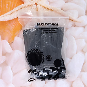 Honbay 60PCS Disposable Plastic Soup Spoon, White Translucent Dinner Spoon, Asian Soup Spoons for Egg Custard, Pudding, Oatmeal, Stews, Ramen, Pho, etc (Black)