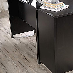 Sauder County Line Estate Black L-Shaped Desk with File Drawer, Estate Black Finish
