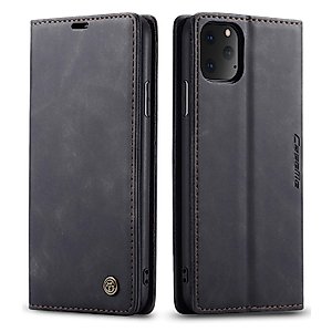 SINIANL iPhone 11 Wallet Case iPhone 11 Leather Case, Book Folding Flip Case with Kickstand Credit Card Slot Magnetic Closure Protective Cover for Apple iPhone 11 2019 6.1 inch - Black