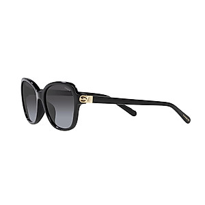Coach HC8349U Universal Fit Sunglasses, Black/Grey Gradient, 56 mm