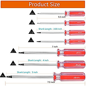 Triangle Screwdrivers Set 7 Sizes 1.4mm 1.8mm 2.0mm 2.3mm 2.7mm 3.0mm 4.2mm, SKZIRI 7in1 Triangle Screwdriver Tool Kit for Fixing Electronic Toys Household Electrical Appliances Repairs