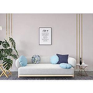 BOSSIMA Outdoor/Indoor All Weather Decorative Round Pillows Set of 2 (Black/White Flower)