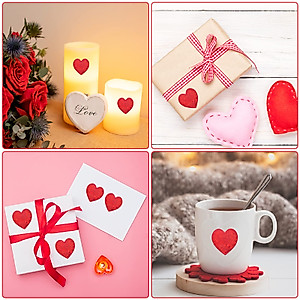 500 Pieces 1.5 Inch Valentine's Day Stickers Roll - Red Heart Stickers Self-Adhesive Love Decorative Seal Labels for Valentines Day or Wedding Decorations Accessories Party Favor Supplies (Style A)