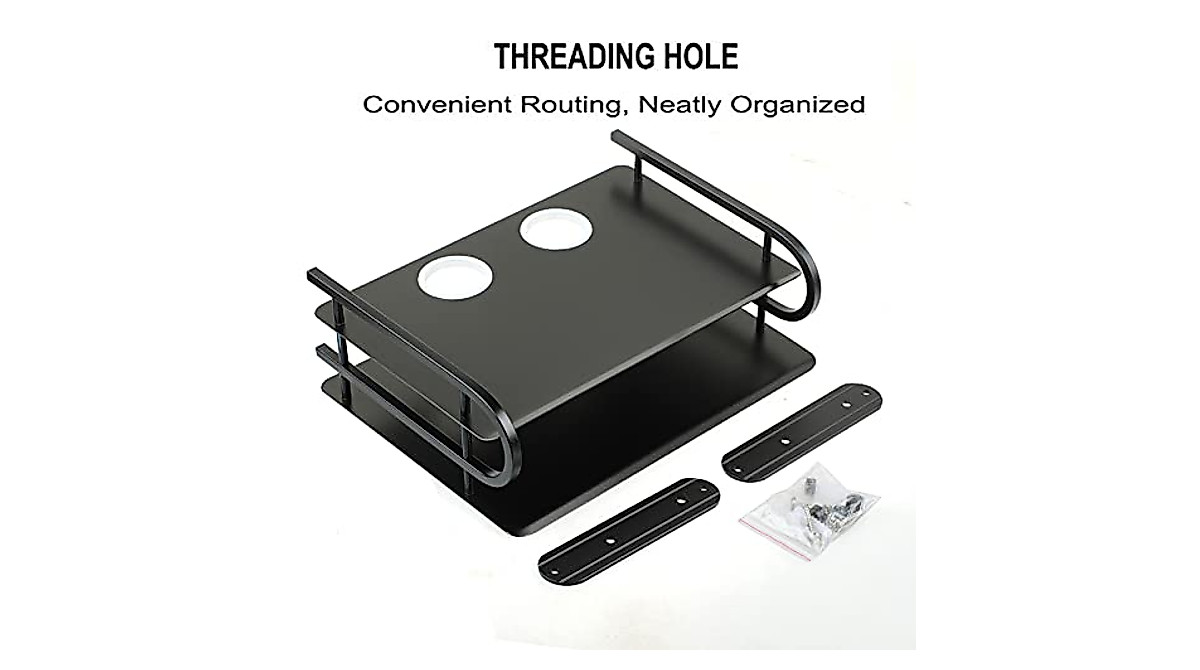 Z-COLOR Black Metal WiFi Router Storage Box - Durable & Sleek