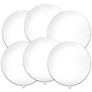 36 Inch Giant Balloons White Balloons(Premium Helium Quality), 6 Pack 36'' Large Latex Balloons for Photo Shoot/Birthday/Wedding Party/Festivals/Event Decorations …