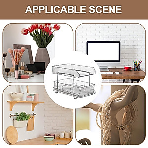 Medicine Cabinet Organizer, Multi Purpose Kitchen Under Sink Organizers, Pull Out Kitchen Pantry Shelf Cupboard, Home Organization for Kitchen Pantry, Desktop, Toiletry, Hair Products,