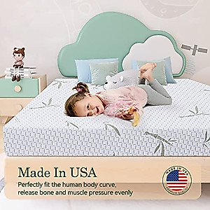 Vyfipt 6 Inch Green Tea Mattress, Bamboo Cover Medium Firm Memory Foam, Twin